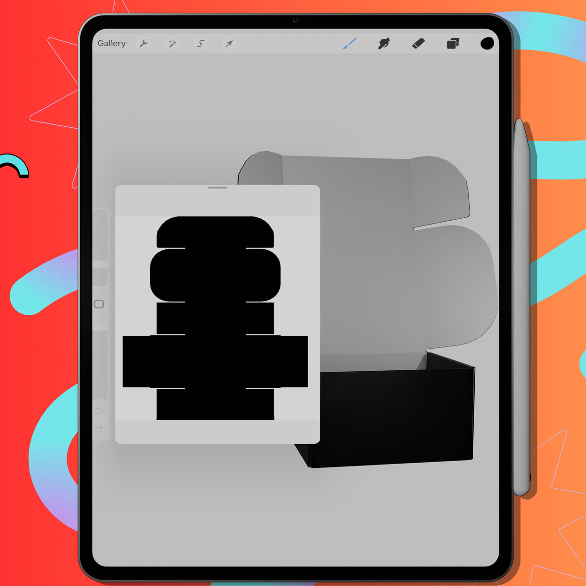 HATS & BOX 3D PROCREATE – Eclomockup